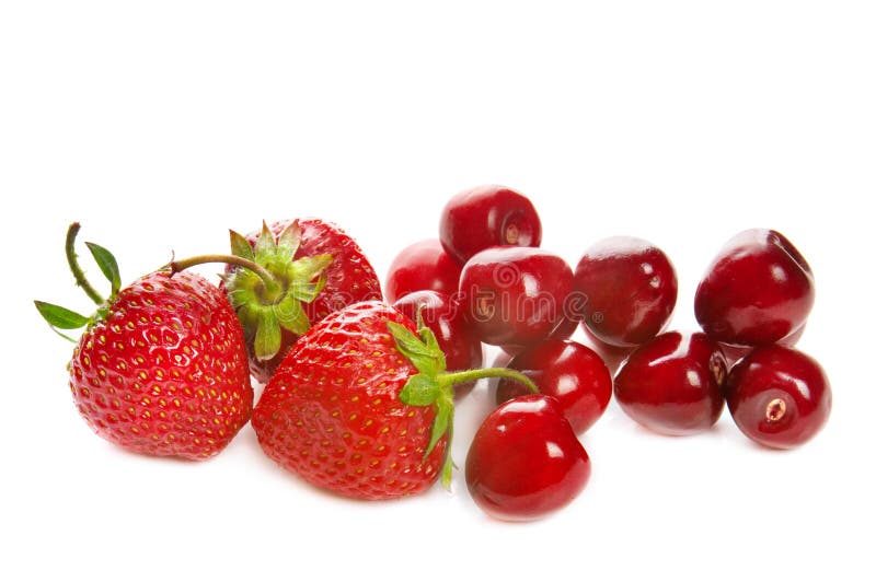 Strawberry and cherry stock image. Image of horizontal - 28985031