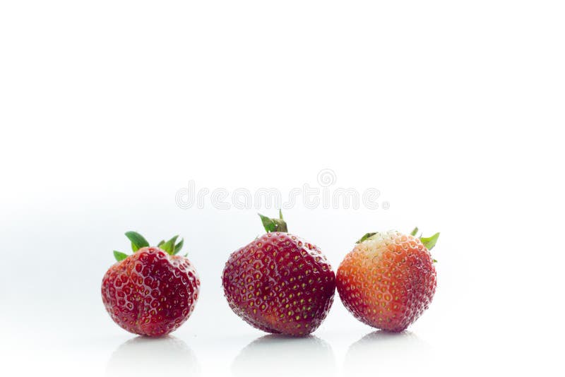 Strawberry Cherry Red on White Isolate,Front View Isolated Whit Stock ...