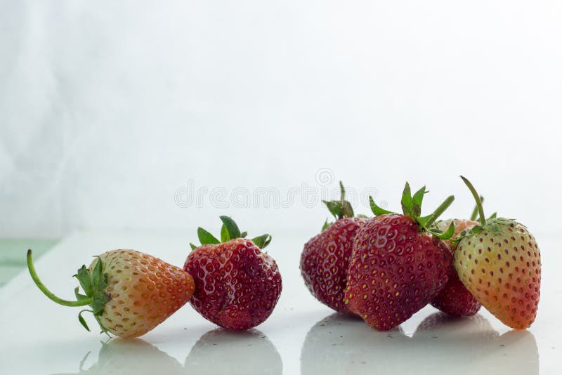 Strawberry Cherry Red on White Isolate,Front View Isolated Whit Stock ...