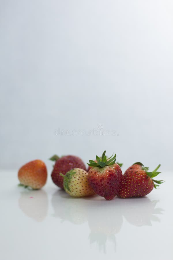 Strawberry Cherry Red on White Isolate,Front View Isolated Whit Stock ...