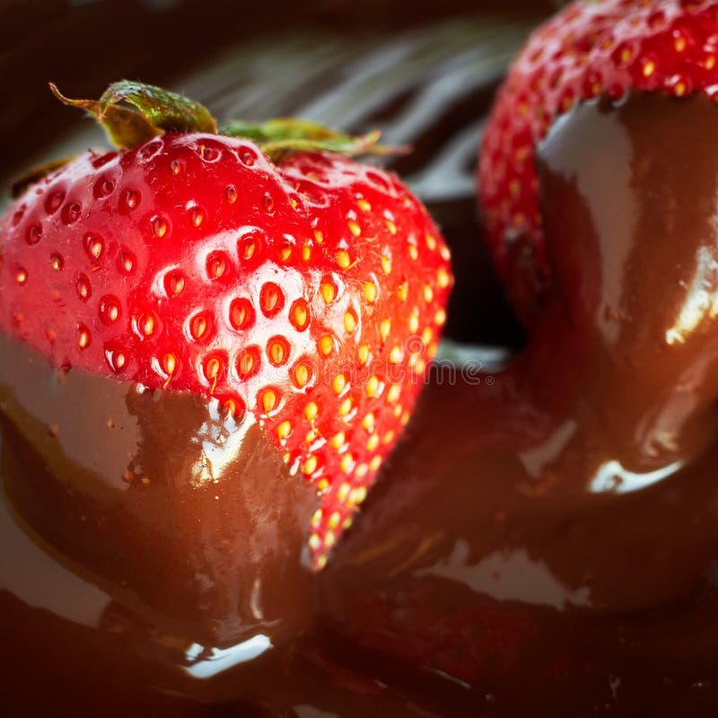 Strawberry and chocolate. stock photo. Image of color - 15162228