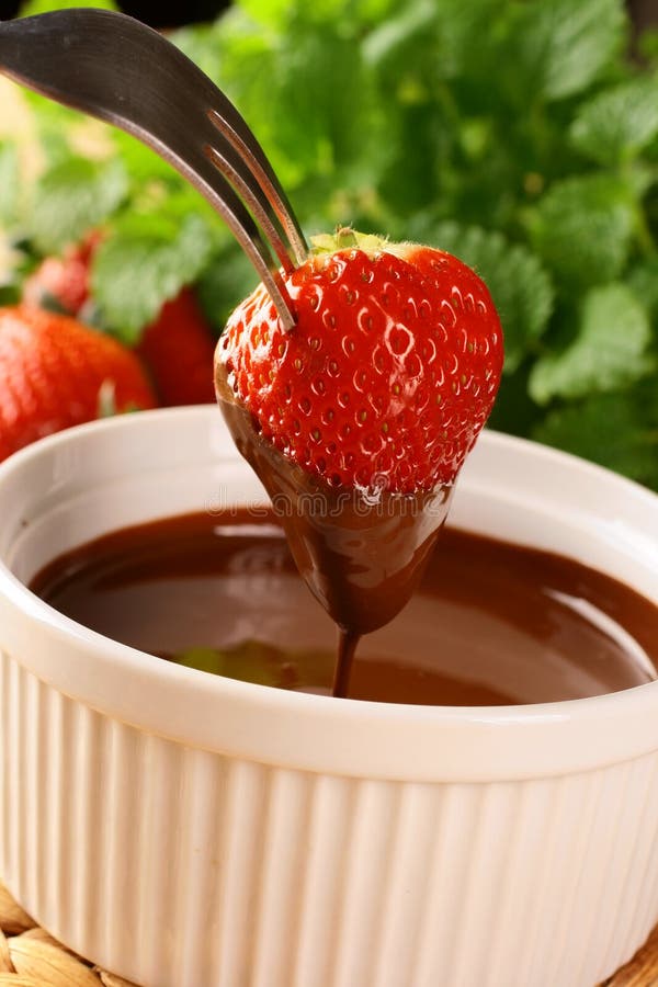 Strawberry in chocolate stock image. Image of cold, chocolate - 16409803