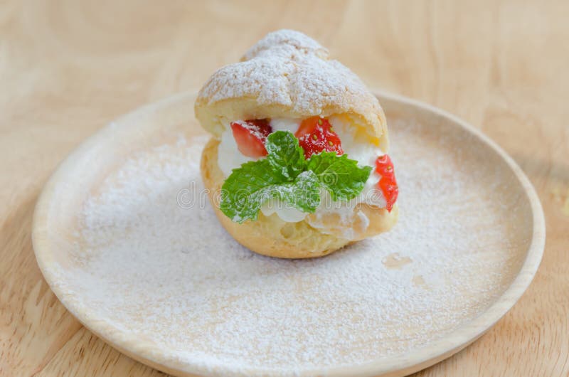 Strawberry Choux Cream stock photo. Image of appetizing - 49989234