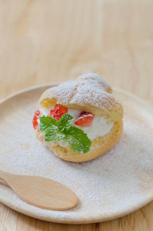 Strawberry Choux Cream stock image. Image of creme, stuffed - 49989325