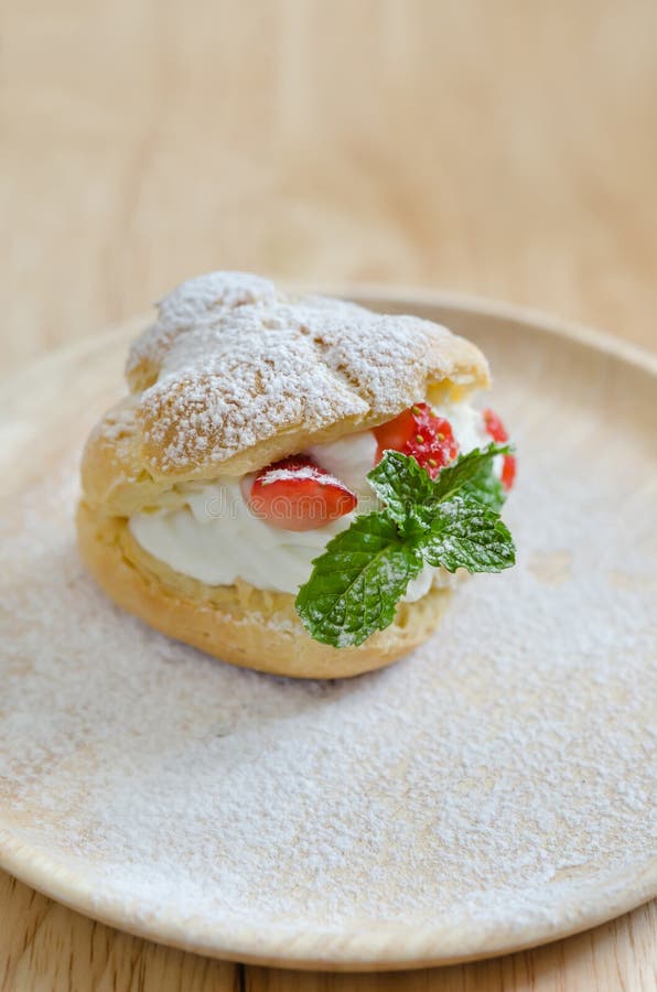 Strawberry Choux Cream stock image. Image of puff, cuisine - 51760063