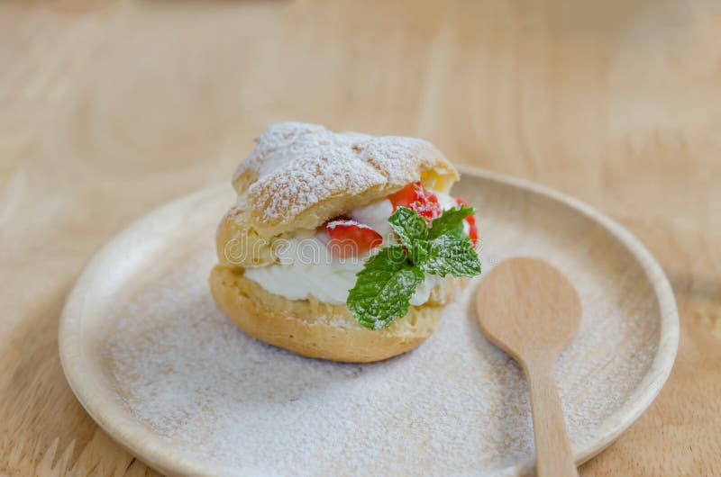 Strawberry Choux Cream stock image. Image of choux, party - 61447197