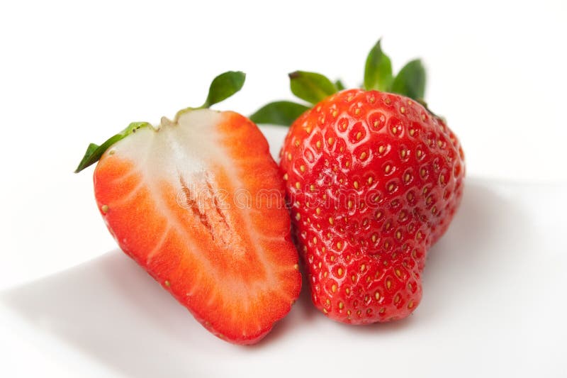 Strawberry Closeup in High Key Stock Image - Image of lifestyle, white ...