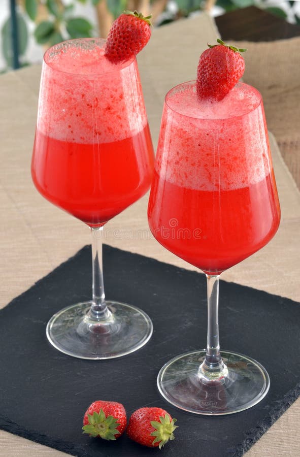 Strawberry cocktail. stock image. Image of thirst, orange - 41204881