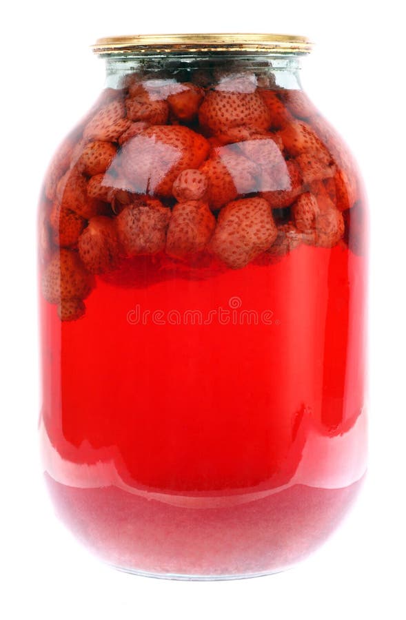 Jar of Strawberry Compote, Isolated Stock Image - Image of hobby ...