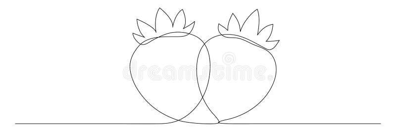 Strawberry line drawing stock illustration. Illustration of food ...