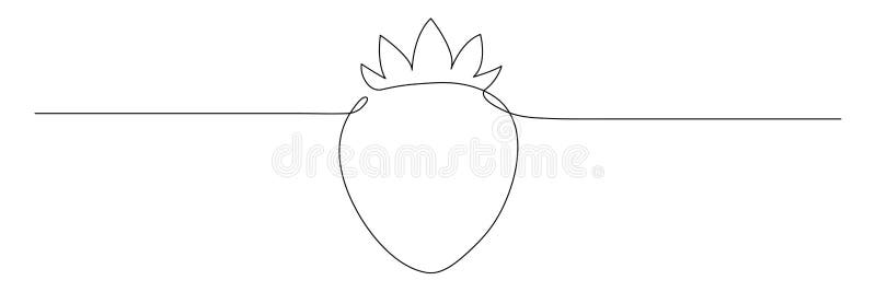 Strawberry Continuous One Line Drawing, Fruit Vector Illustration Stock ...