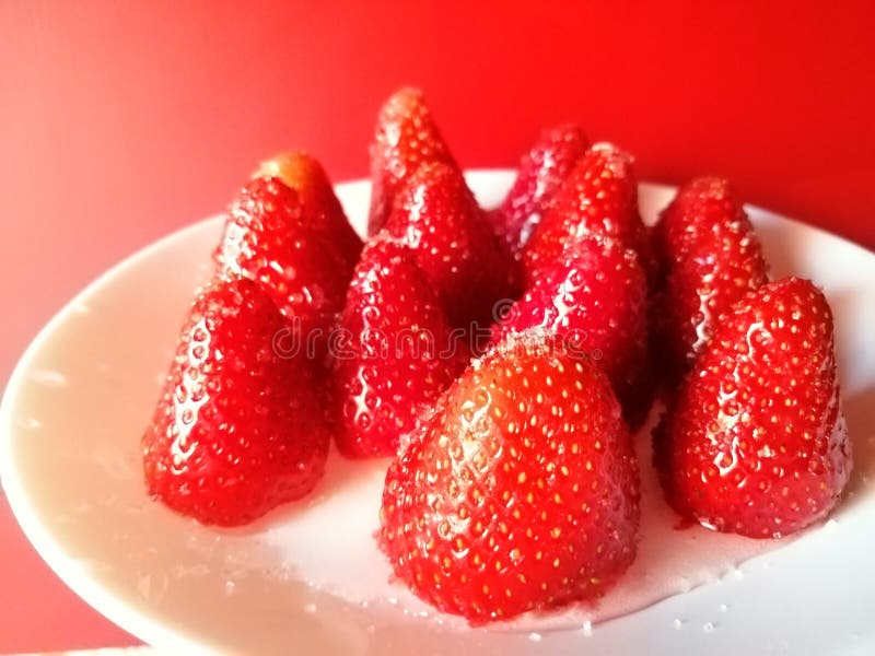 Strawberry Cover with Suger Stock Photo - Image of berry, strawberry ...