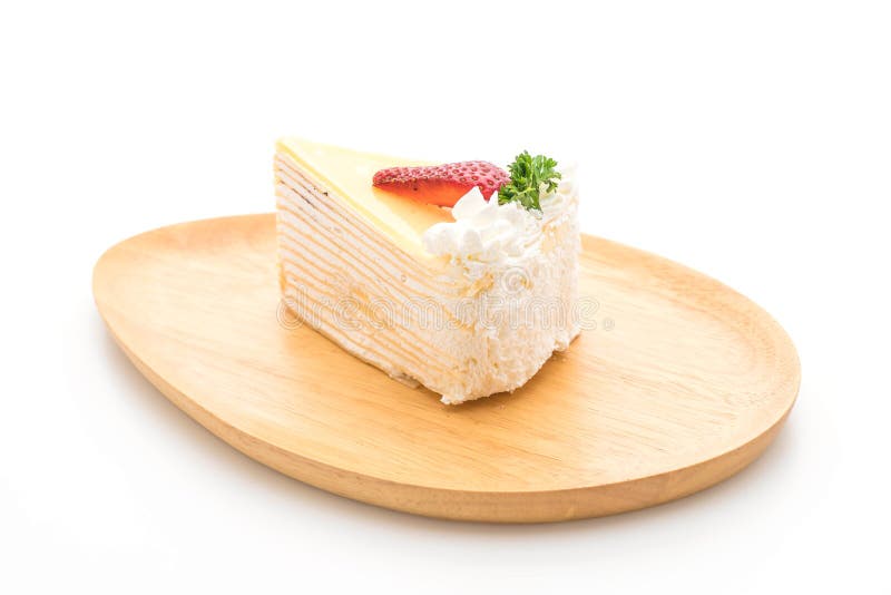 Strawberry crape cake stock image. Image of bakery, background - 105830665