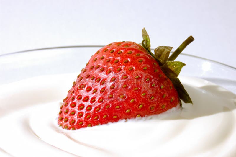 Strawberry in Cream stock photo. Image of fruit, cream - 22984848