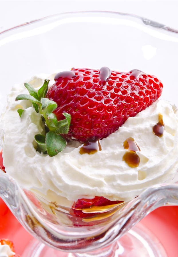Strawberry with cream stock photo. Image of food, dessert - 24516652