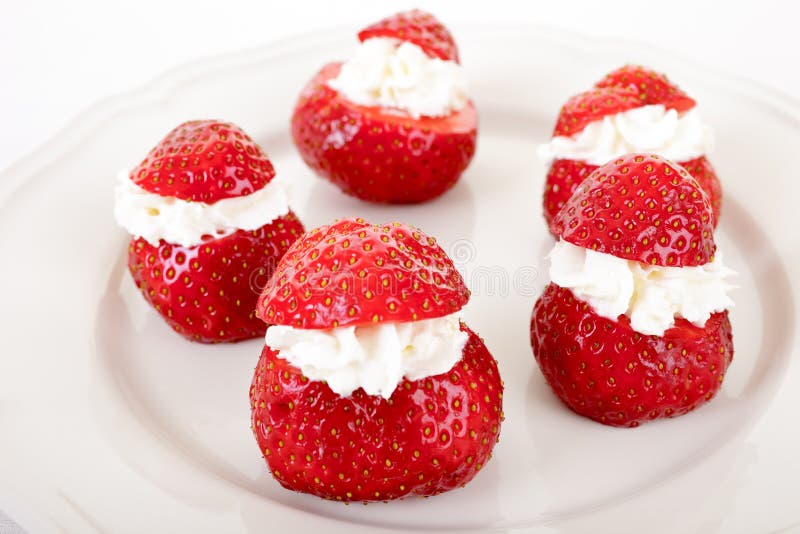 Strawberry and cream stock image. Image of cream, white - 25307245