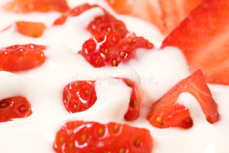 Strawberry with cream stock image. Image of tasty, summer - 8236521