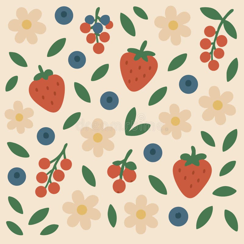 Strawberry Cream Print Design in Vector Stock Illustration ...