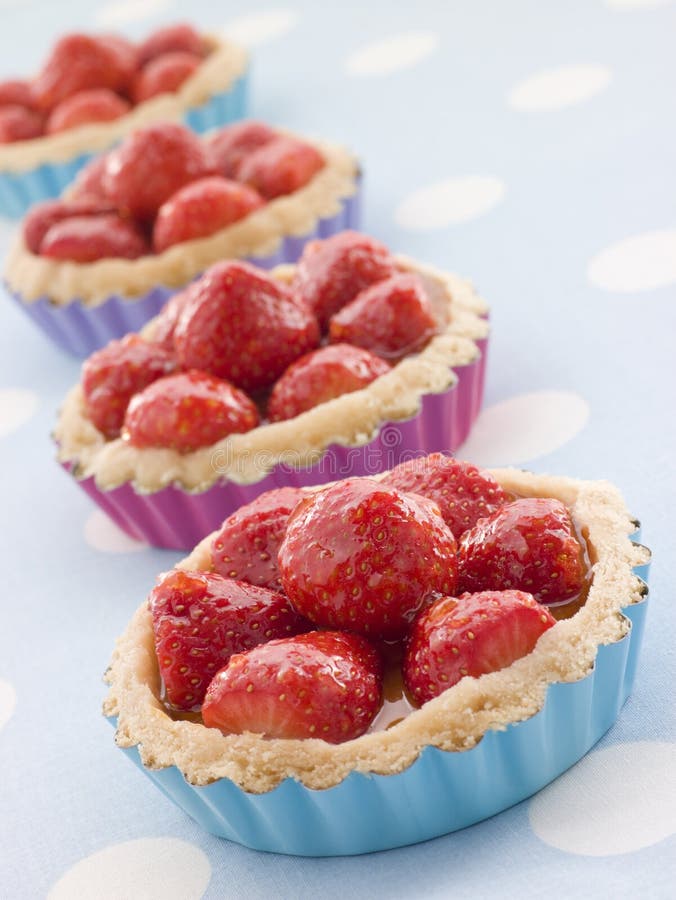 Strawberry Custard Tarts stock image. Image of food, baked - 5860795