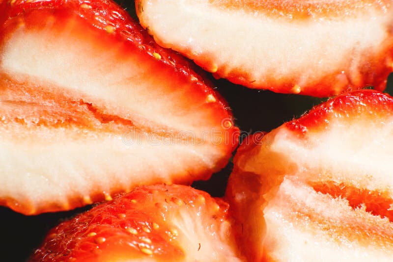 Strawberry Cut in Half. Strawberry Core Stock Image - Image of berries ...