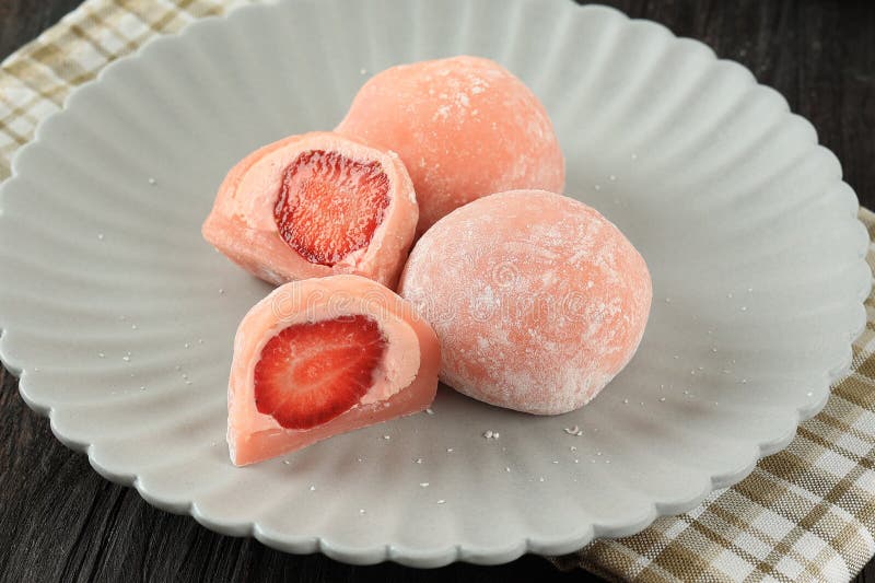 Strawberry Daifuku Ichigo Mochi Stock Photo - Image of fruit, mochi ...