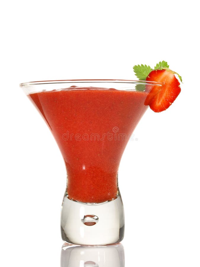 Strawberry Daiquiri Cocktail Isolated on White Background Stock Image ...