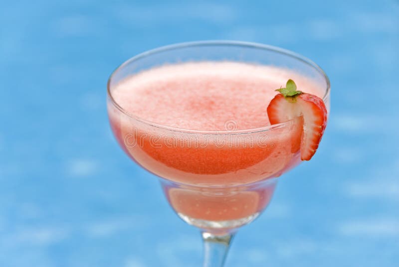 Strawberry Daiquiri by the Swimming Pool Stock Image - Image of ...