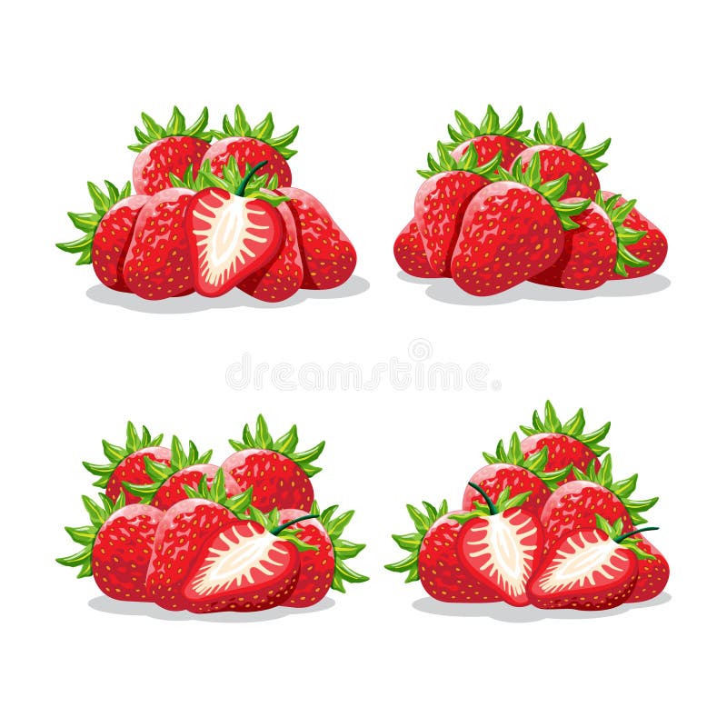 Strawberry Design Vector. Strawberry Vector Pack Concept Stock Vector ...