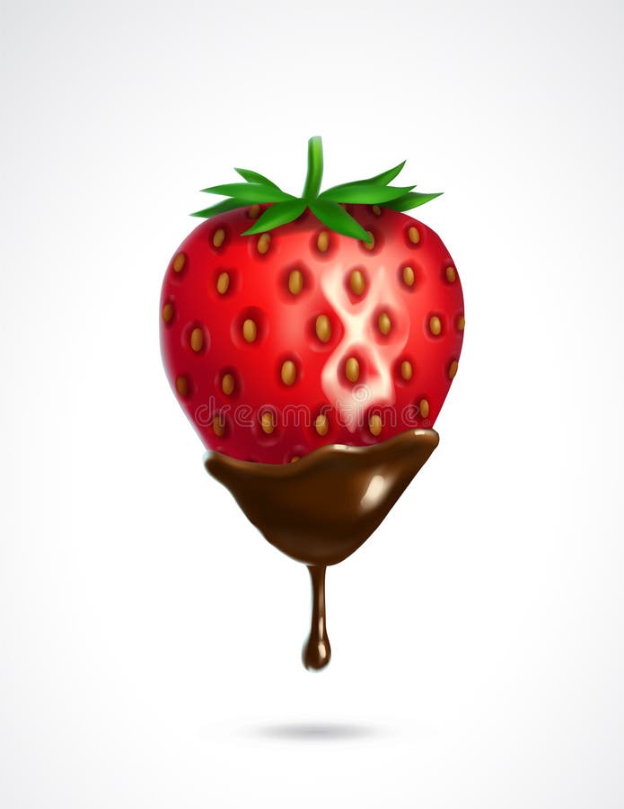 Strawberry Dipped In Chocolate Stock Vector - Illustration of design ...