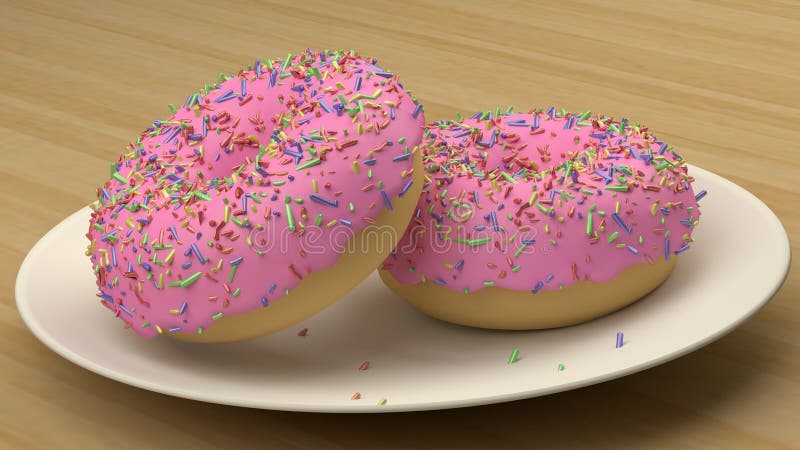 Pink Strawberry Doughnut With Sprinkles Stock Image - Image of donut ...