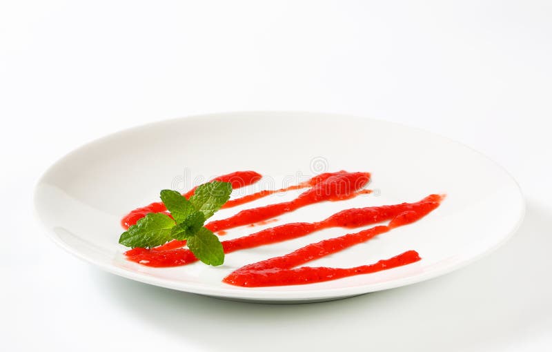 Strawberry drizzle sauce stock photo. Image of fruit - 92239560