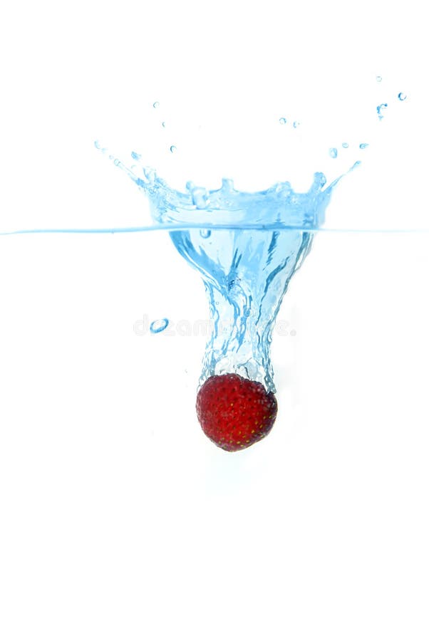 Strawberry drop into water stock photo. Image of food - 1725872