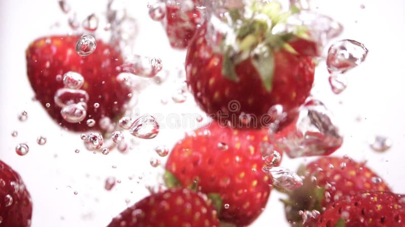 Strawberry Falling in Water Stock Video - Video of falling, fresh ...