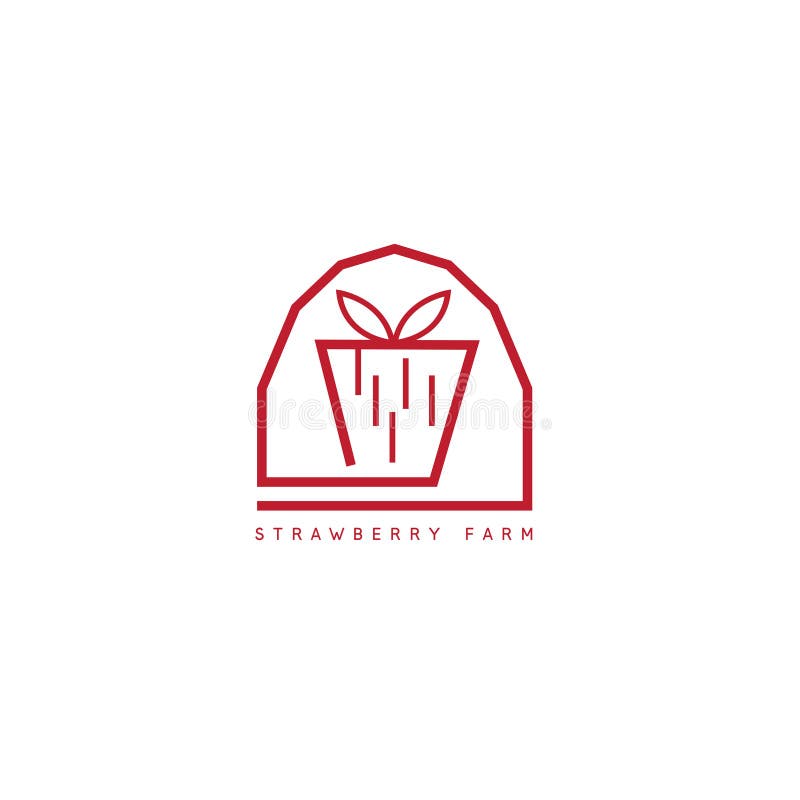 Strawberry Farm Simple Icon Vector Design Stock Vector - Illustration ...
