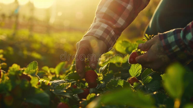Strawberry Fields Full of Ripe Berries Ready for Harvest. Stock Image ...