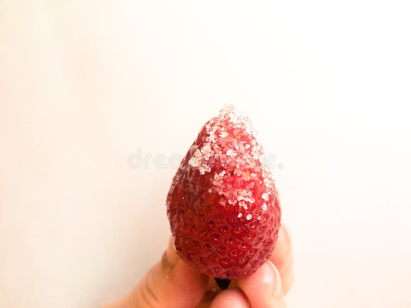Strawberry in fingers stock photo. Image of fruit, healthy - 72834360