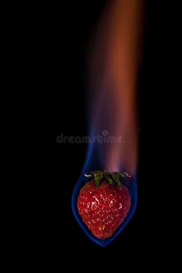 Strawberry on fire stock image. Image of beautiful, background - 57772147