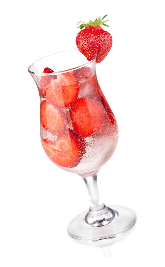 Strawberry fizz cocktail stock photo. Image of isolated - 15062816