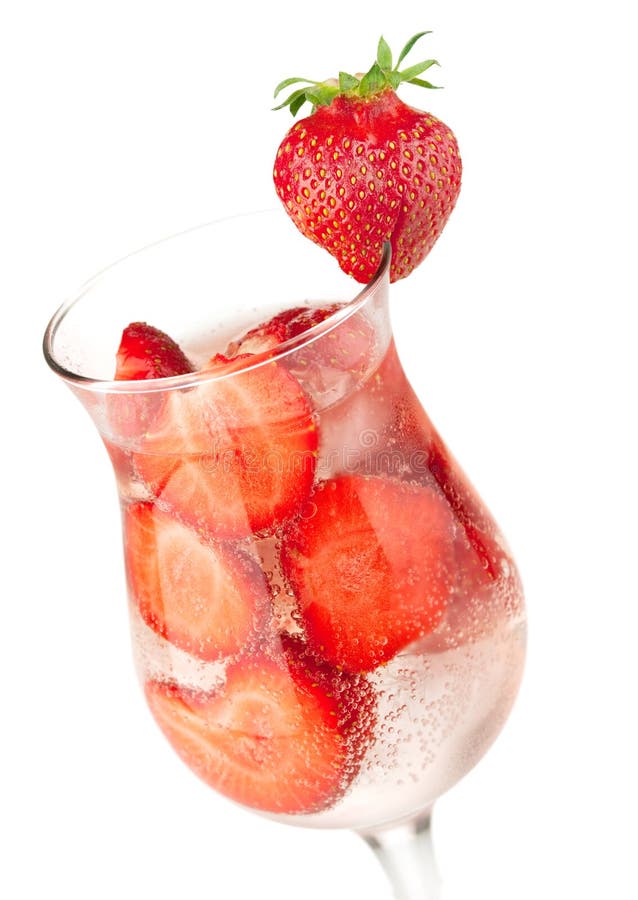 Strawberry fizz cocktail stock photo. Image of isolated - 15062816