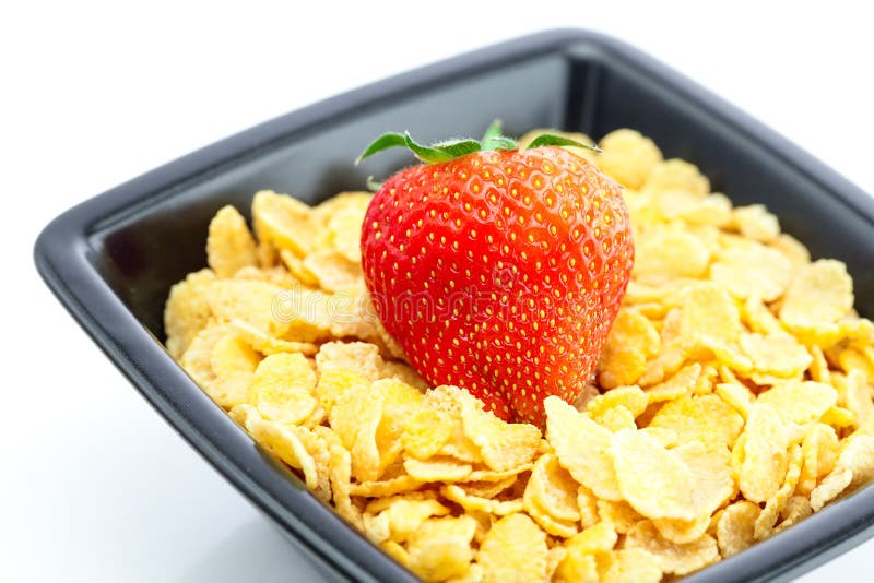 Strawberry and flakes stock image. Image of life, cereal - 19704285