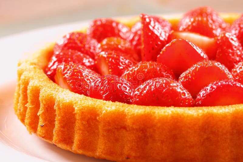 Strawberry flan a stock photo. Image of flan, bake, dessert - 33172640