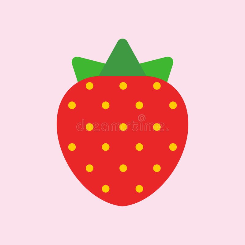 Strawberry Flat Design Vector Illustration Stock Vector - Illustration ...