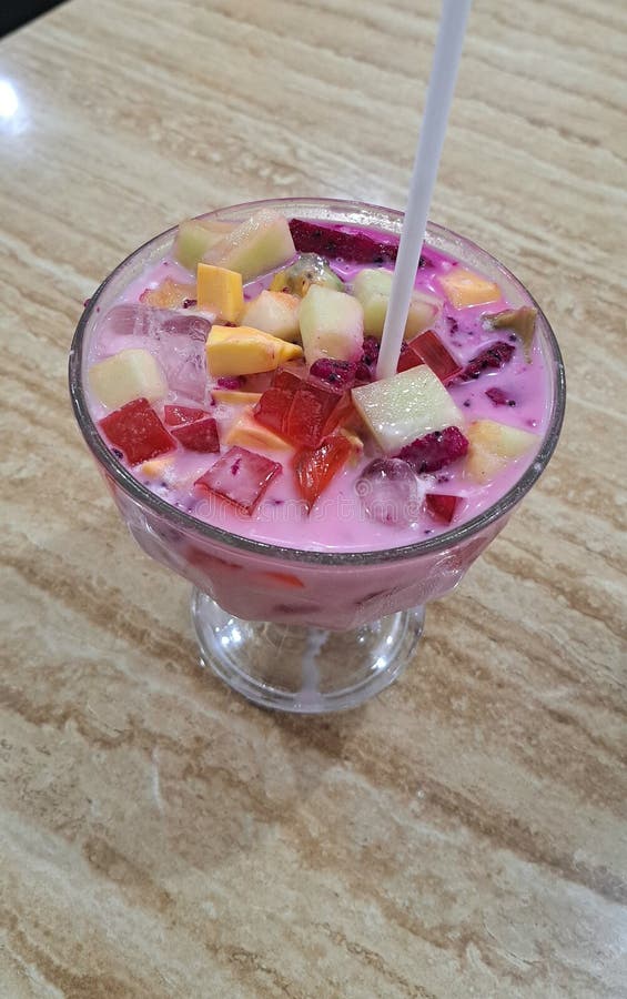 Strawberry Flavored Mixed Fruit Ice Stock Photo - Image of fruit ...