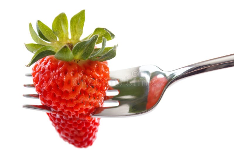 Strawberry in fork stock image. Image of juicy, healthy - 39875947