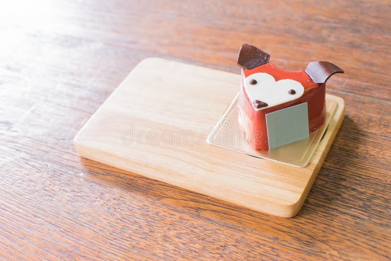 Strawberry Fox Head Shape Cake Stock Image - Image of dessert, closeup ...