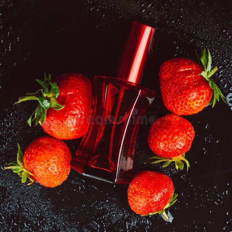 Strawberry Fragrance Perfume Stock Photo - Image of close, leaf: 78739126