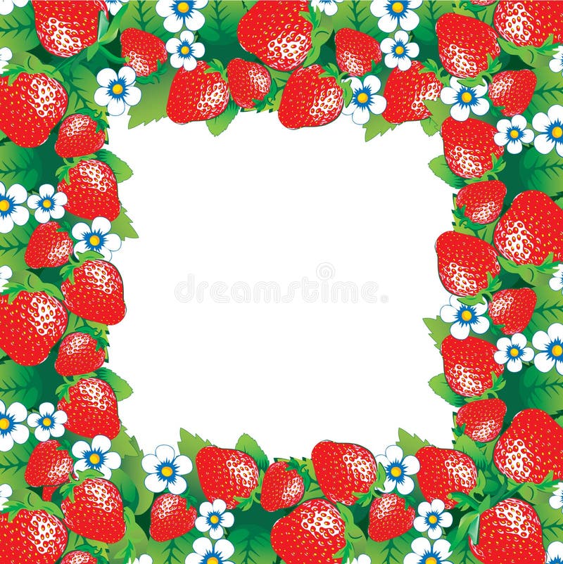 Strawberry border stock vector. Illustration of cheerful - 17320082