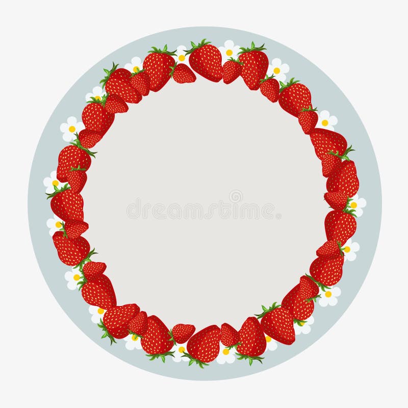 Strawberry frame stock vector. Illustration of floral - 75240338