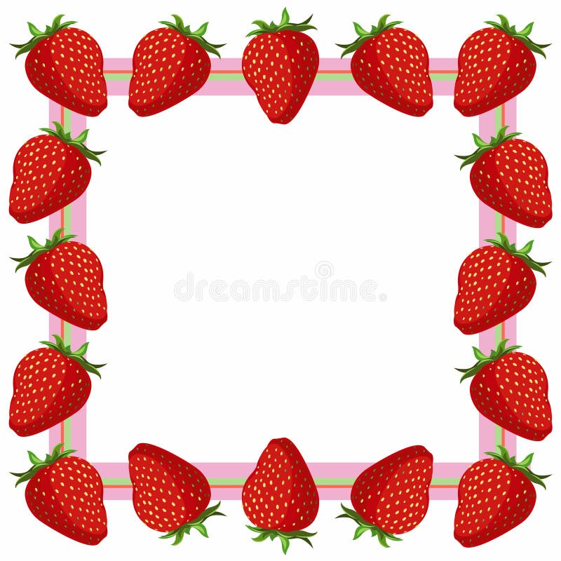 Strawberry frame stock vector. Illustration of dessert - 75240414