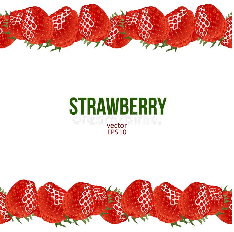Strawberry Border and Place for Your Text Stock Vector - Illustration ...